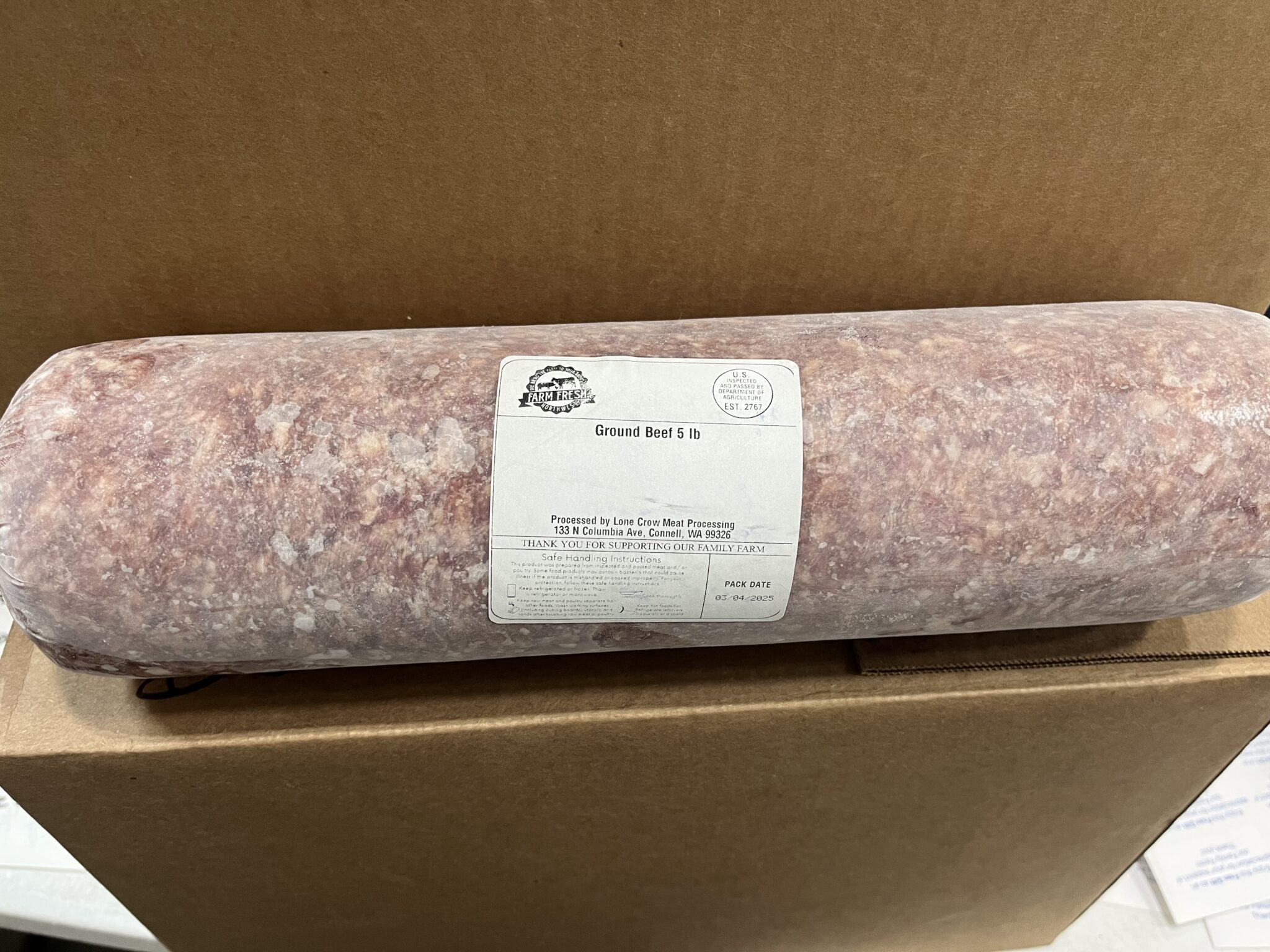 5 lb Ground Beef Chubs - Farm Fresh Northwest